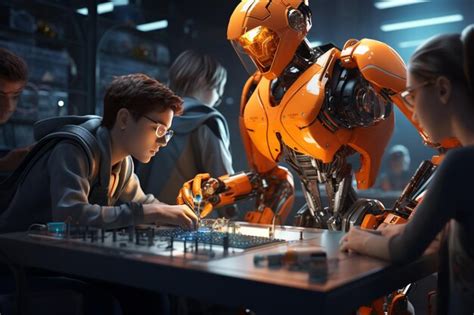 Premium Photo High School Students Participating In A Robotics Generative Ai
