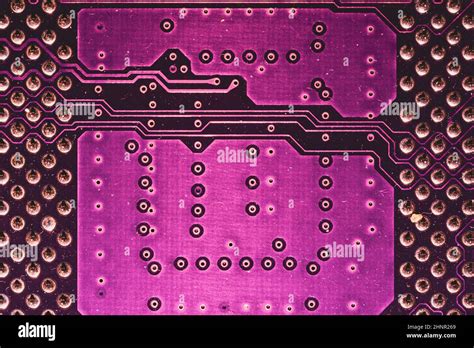Processor Pins Macro Computer Motherboard Close Up Cpu Pins On A Circuit Board Micro Elements