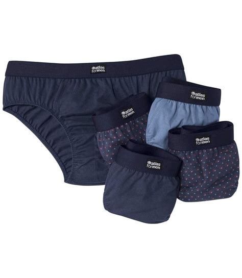 Pack Of 5 Mens Comfort Briefs Navy Blue Atlas For Men