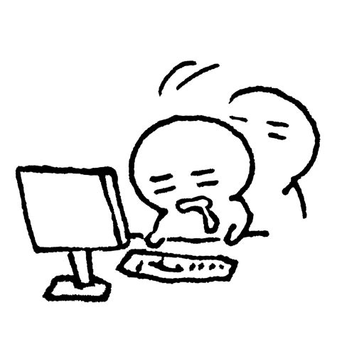 パソコン中に眠くなる 眠くて船を漕ぐ居眠り中です意識が遠のくめまいがします Illust Illustration Material