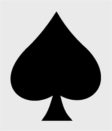 Black Spade Ace Of Spades Monochrome Playing Card Silhouette Icon