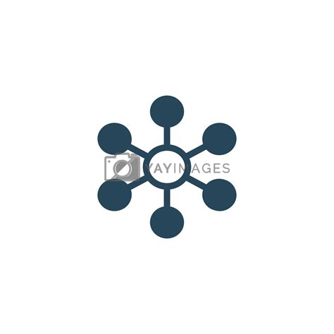 Hub Network Connection Isolated Minimal Flat Line Icon Stock Vector