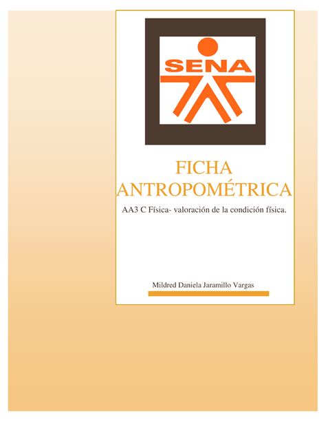 Aa3 C Física Valoración De La Condición Física Ficha Antropometrica