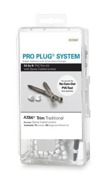 Pro Plug® System Kit For Azek Trim 50 Lin Ft With Epoxy Screws Pro