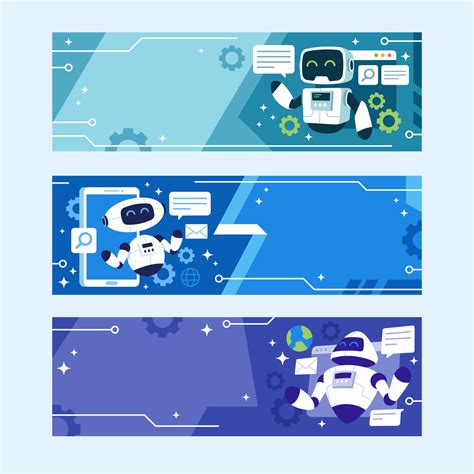 Smart Chat Bot With Ai Technology Horizontal Banner 22986793 Vector Art