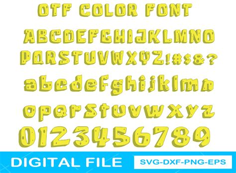 Spongebob Font Spongebob Font Svgspongebob Svg Spongebob Etsy