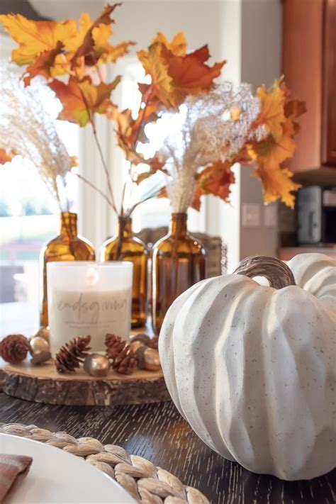 Simple Fall Place Setting With Plaid And Pumpkins The Lived In Look
