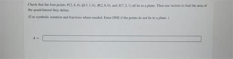 Solved Check That The Four Points
