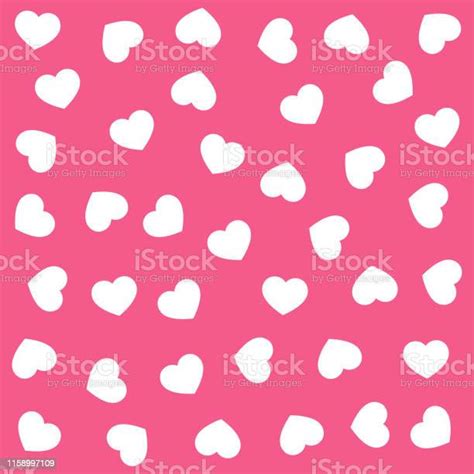 흰색 배경에 분홍색 하트입니다 원활한 벡터 로맨틱 한 사랑 발렌타인 패턴입니다 직물 직물 디자인 커버 배너 공휴일에 대한 스톡 벡터 아트 및 기타 이미지 Istock