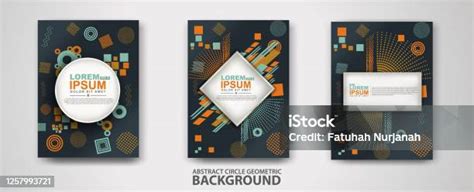 Templat Sampul Diatur Dengan Pola Dan Elemen Geometris Yang Trendi