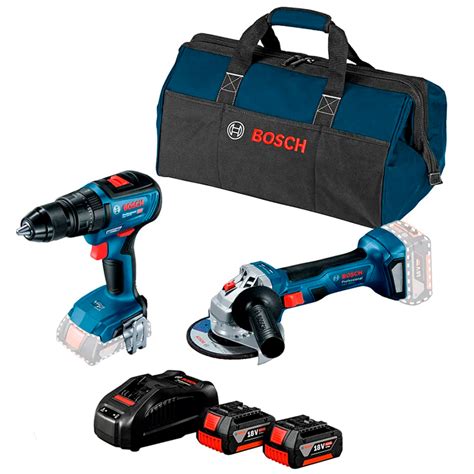Kit Parafusadeira Furadeira Impacto Bateria 18V Bosch GSB 18V 50