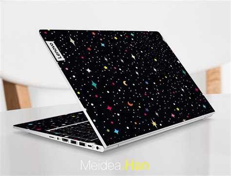 Lenovo Laptop Skin Ideapad Flex Personalized Customizable Black Art Vinyl Gifts For Her For