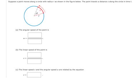 Solved Suppose A Point Moves Along A Circle With Radius R As Chegg