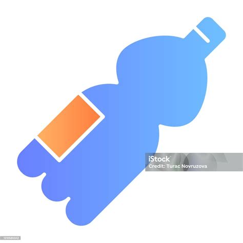 병 플랫 아이콘입니다 액체 포장 플라스틱 제품 디자인 개념 흰색 배경에 그라데이션 스타일 픽토그램 벡터 그래픽 건강관리와 의술에