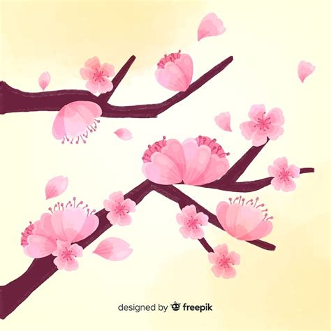벚꽃 지점 배경 무료 벡터