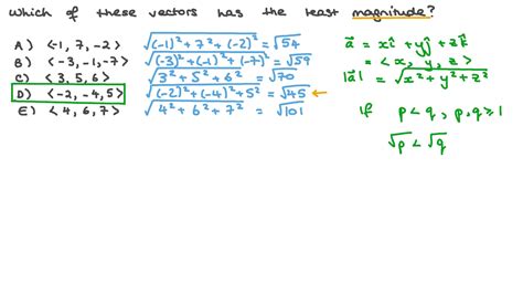 Question Video Calculating The Magnitude Of 3d Vectors Nagwa