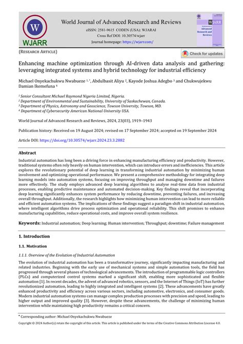 Pdf Enhancing Machine Optimization Through Ai Driven Data Analysis And Gathering Leveraging