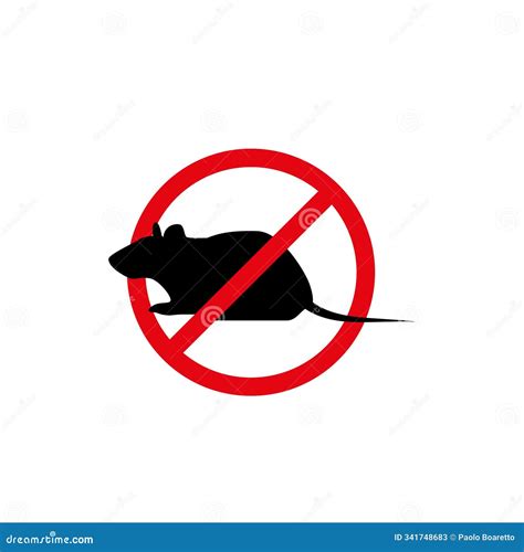 Warning Sign No Rats Sign Rats Prohibition Isolated On White