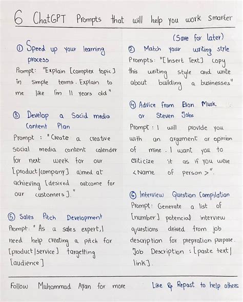 Muhammad Ayan On Linkedin 6 Chatgpt Prompts That Will Help You Work
