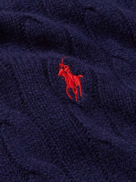 Navy Cable Knit Wool And Cashmere Blend Sweater Polo Ralph Lauren