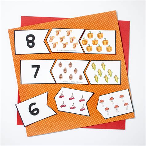Fall Counting Activity 3 Part Puzzles Stay At Home Educator