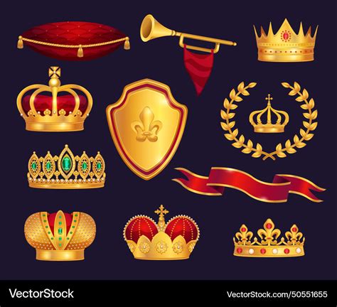 Royal Attributes Set Royalty Free Vector Image