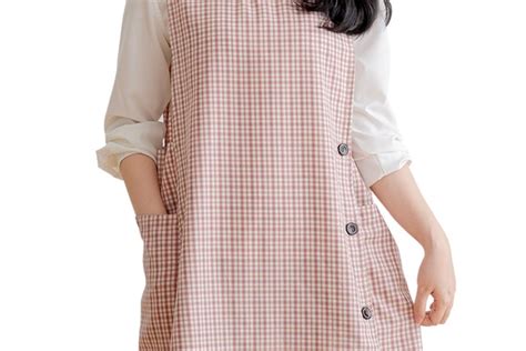 앞치마·주방장갑 로맨틱체크 원피스형 롱사이즈 앞치마 옆주머니형 오늘의집 쇼핑