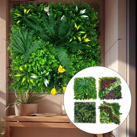 50x50 Artificial Plant Wall Reusable Panel Plastic Garden Grass Flower