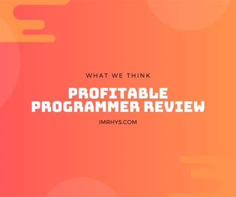 The Profitable Programmer Review Is It Worth Paying 497