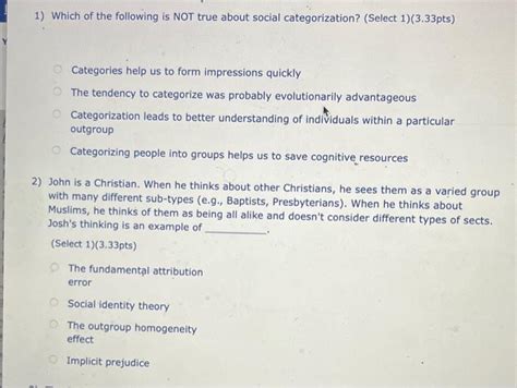 Solved 1 Which Of The Following Is Not True About Social