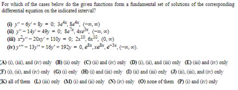 For Which Of The Cases Below Do The Given Functions Chegg Com