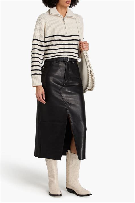 Frame Leather Midi Pencil Skirt The Outnet