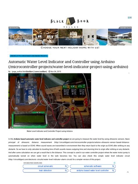 Arduino Based Automatic Water Level Indicator And Controller Project
