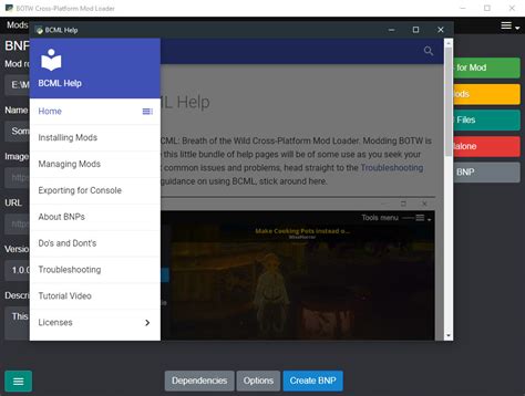 bcml botw cross platform mod loader modding tool for the legend of