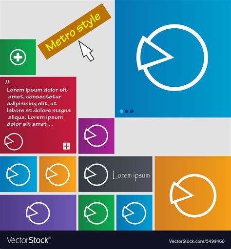 pie chart graph icon sign buttons modern interface