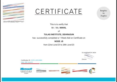 Nikhil Chaudhary On Linkedin Nodejs Certificate Tulasinstitute Coding
