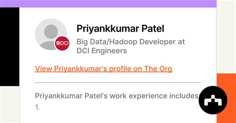 Priyankkumar Patel Big Datahadoop Developer At Dci Engineers The Org