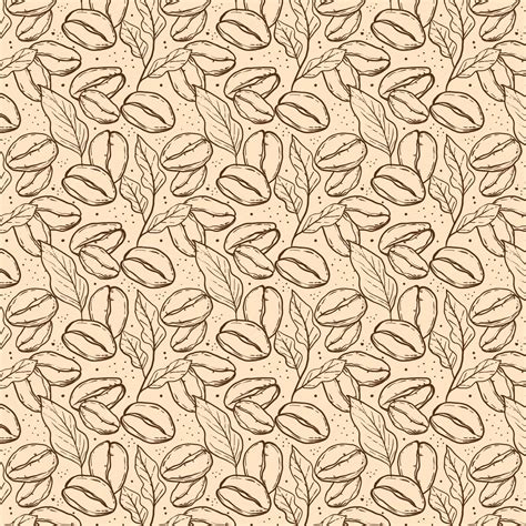 손으로 그린 커피 콩 드로잉 패턴 무료 벡터