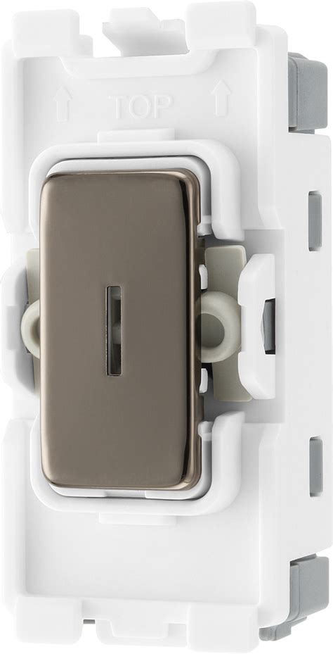 BG Nexus Grid Black Nickel RBN30KY 2 Way Double Pole Key Switch Module PEC Lights Grid