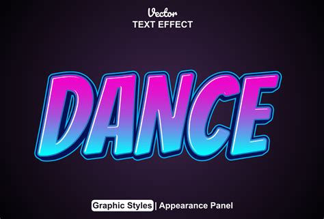 Dance Text Effect With Purple Color Graphic Style And Editable