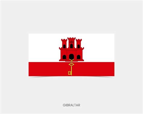 Premium Vector Gibraltar Rectangle Flag Icon With Shadow