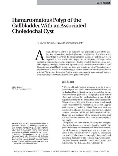 Hamartomatous Polyp Of The Gallbladder With An Associated