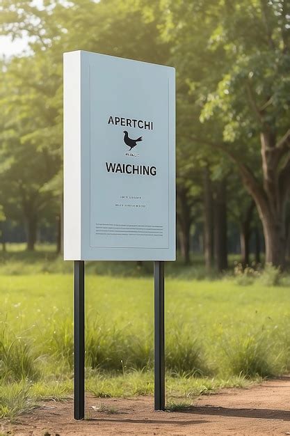 Premium Photo Bird Watching Area Signage Mockup With Blank White