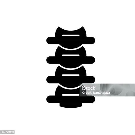 Icône De Vertèbres Noir Vector Signe Sur Fond Isolé Symbole De Concept