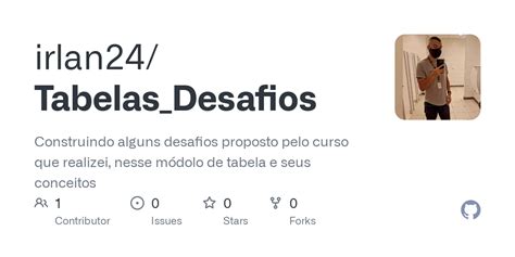GitHub Irlan Tabelas Desafios Construindo Alguns Desafios Proposto Pelo Curso Que Realizei