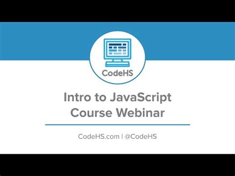 Codehs Webinar Intro To Computer Science In Javascript Course Youtube