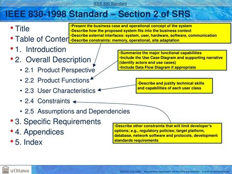 Ppt Requirements Specification With The Ieee 830 Standard Draft Powerpoint Presentation Id