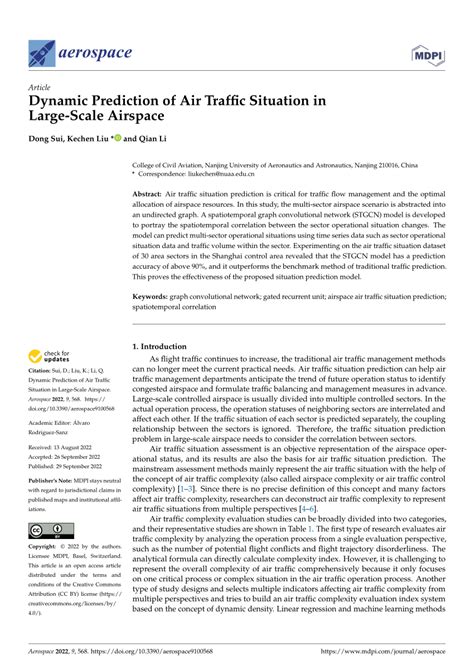 pdf dynamic prediction of air traffic situation in large scale airspace