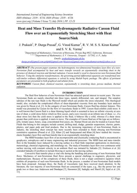 Heat And Mass Transfer Hydromagnetic Radiative Casson Fluid Flow Over