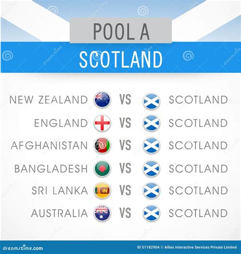 Cricket World Cup 2015 Schedule Details Stock Illustration